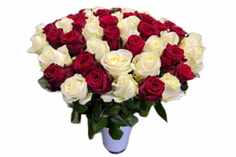 Rode en witte rozen bestellen en bezorgen - Liefde